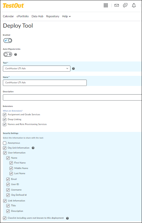 Brightspace LTI Advantage (1.3) Install – CompTIA