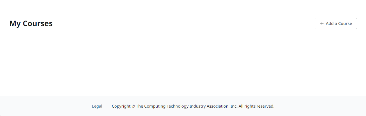 My Courses section is Empty – CompTIA