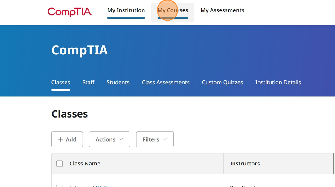 View a Personal Report (Visual Aid) – CompTIA