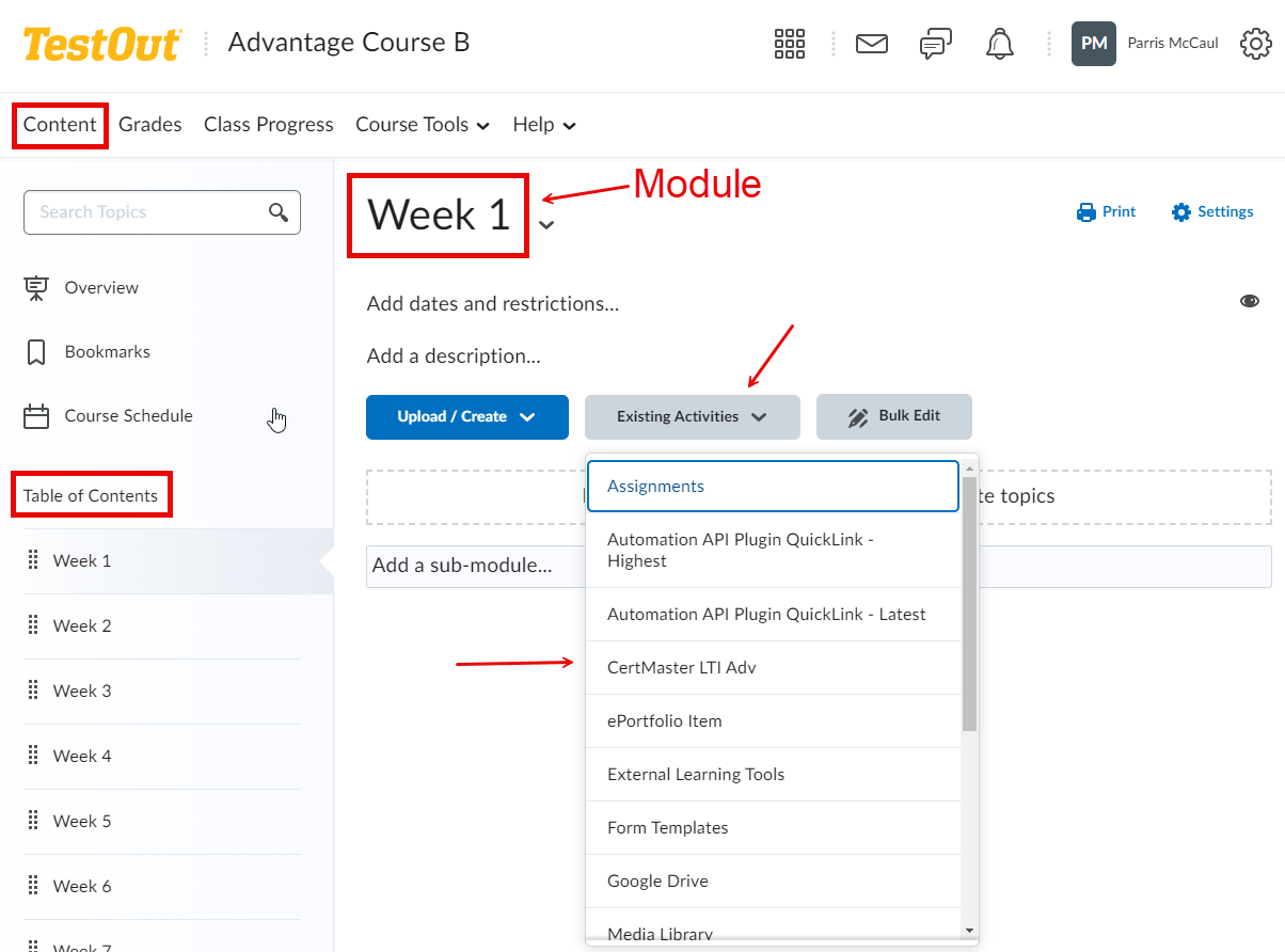 Brightspace LTI Advantage (1.3) - Linking to Course Resources – CompTIA