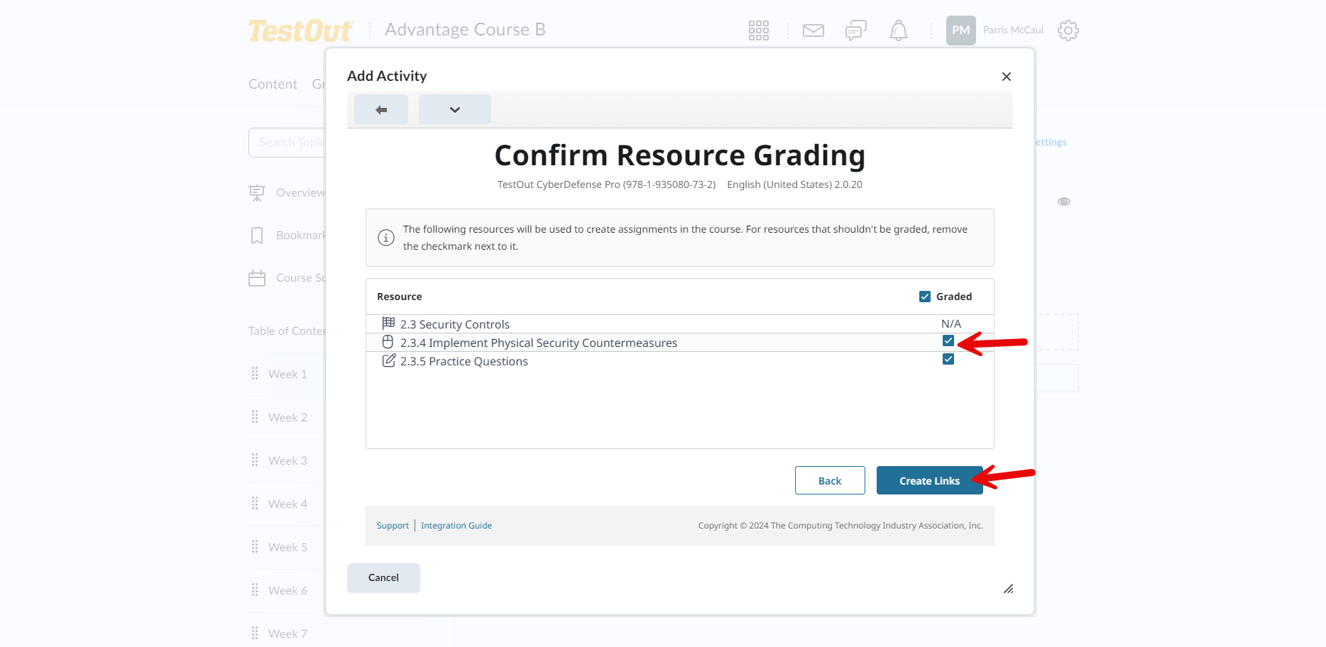 Brightspace LTI Advantage (1.3) - Linking to Course Resources – CompTIA