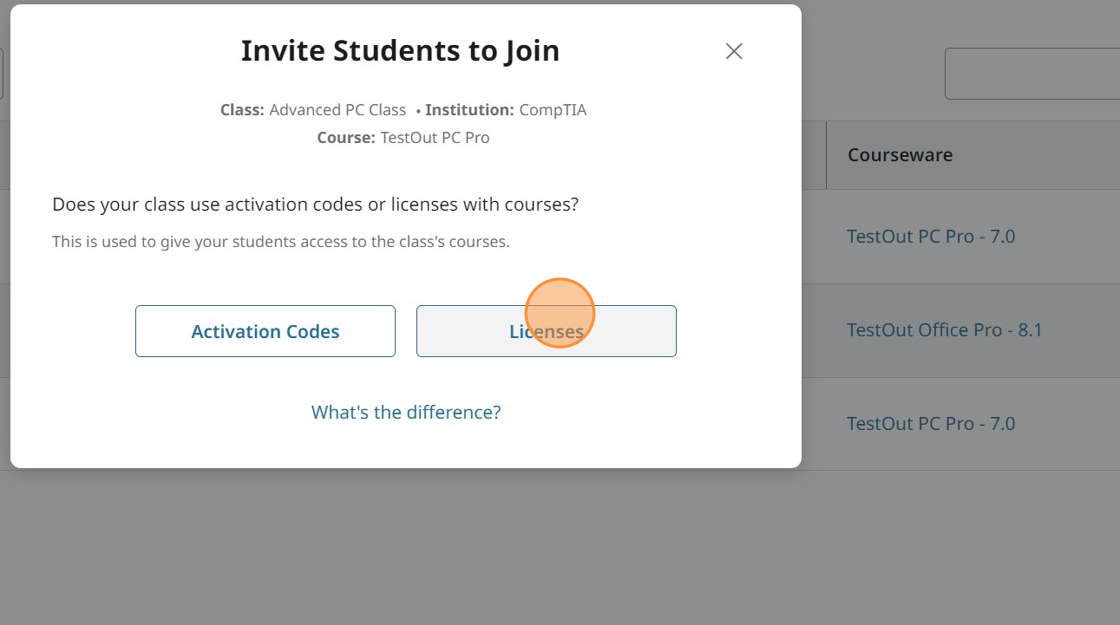 Step 3. Invite Students to Class with Licenses – CompTIA